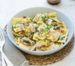 Creamy mushroom and bacon ravioli just 328 calories